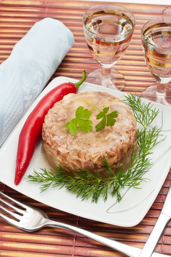 Comida Rusa Tradicional. Jalea De La Carne Del áspide Imagen de archivo ...