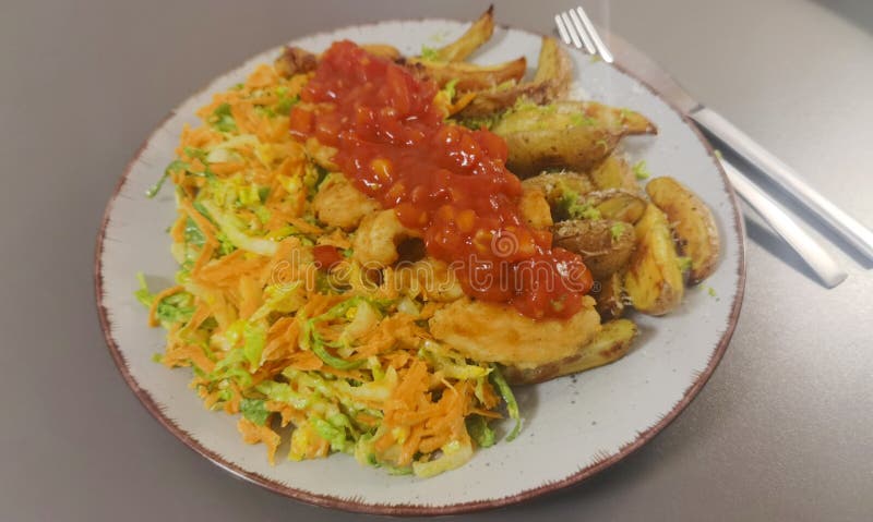 Comida Simple Y Deliciosa Preparada a Solas Imagen de archivo - Imagen ...