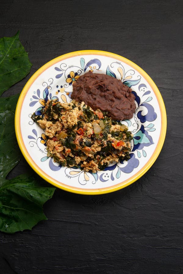 Comida Yucatana : Huevos Revueltos Con Chaya Imagen de archivo - Imagen ...
