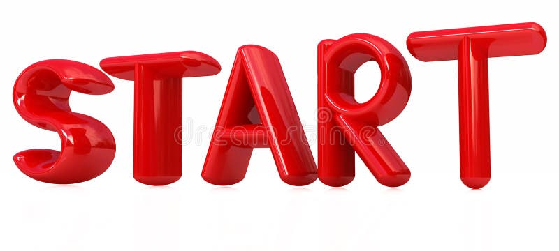 Comience El Texto Del Rojo 3d Stock de ilustración - Ilustración de ...