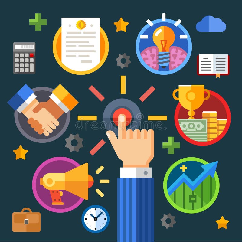 Comience su asunto ilustración del vector. Ilustración de calculadora ...