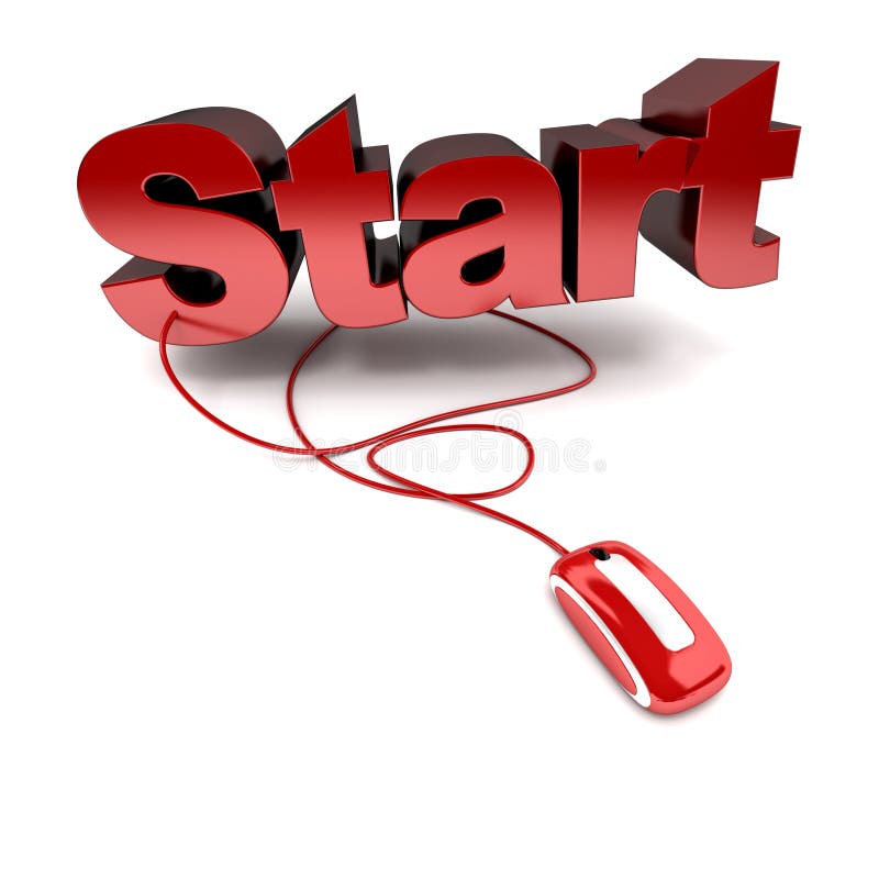 Comienzo en línea stock de ilustración. Ilustración de muestra - 15059264