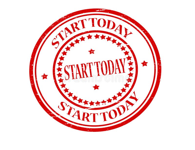 Comienzo hoy stock de ilustración. Ilustración de arrancador - 108758845