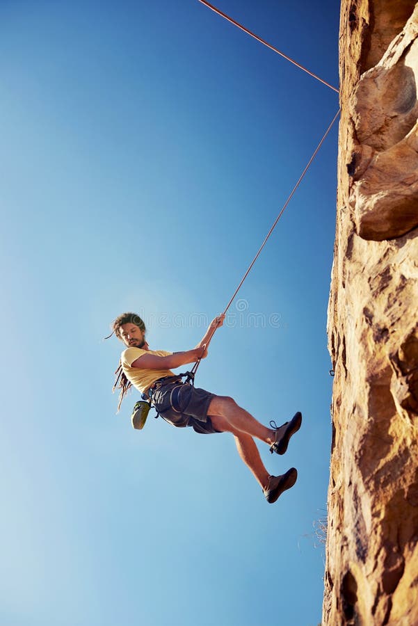 Coming down stock image. Image of climber, conquering - 45370637