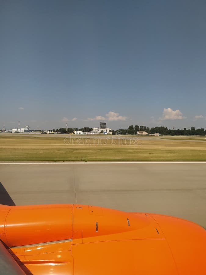 Coming Home by Airplane. Landing at the Airport Stock Image - Image of ...