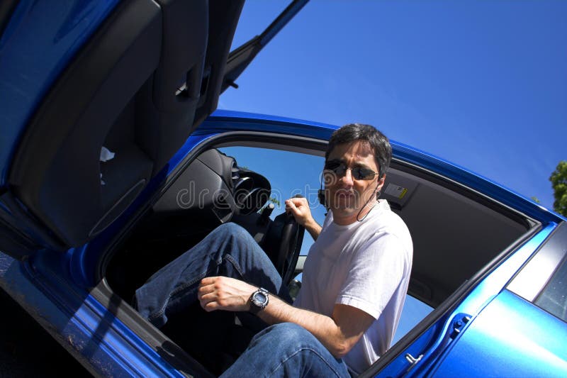 Coming out of the car stock photo. Image of hood, auto - 2634786