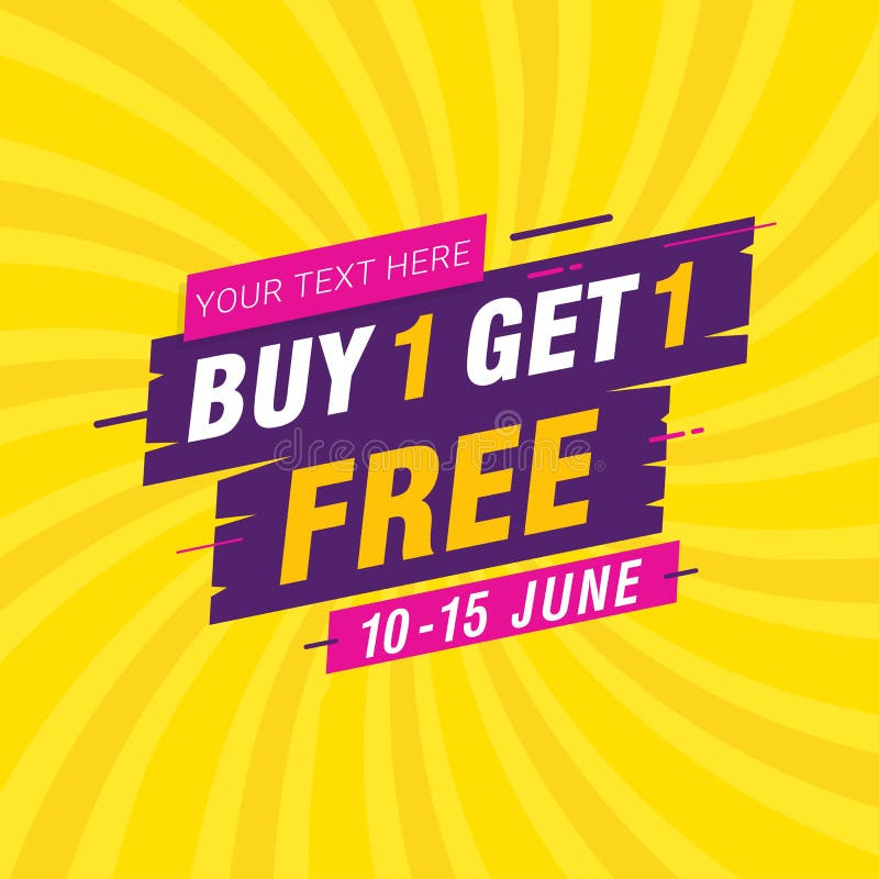 Buy One Get One Free, Sale Banner, Discount Tag Design Template Stock ...