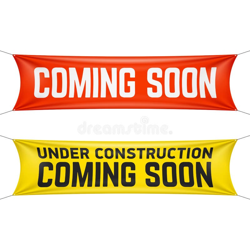 Under Construction, Coming Soon Stickers. Stock Vector - Illustration ...