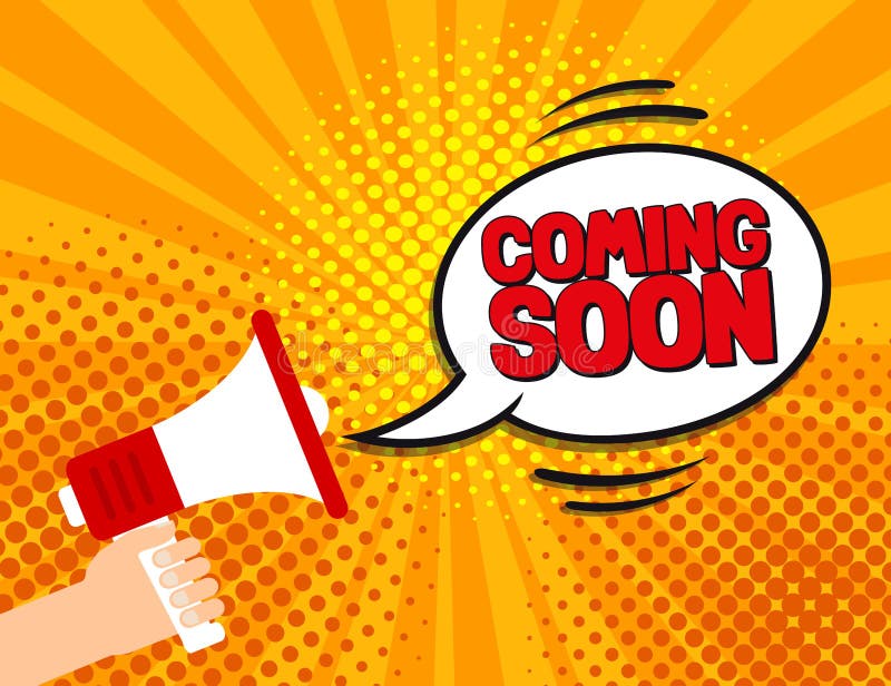 Coming Soon Banner in Pop Art Style Design Stock Vector - Illustration ...