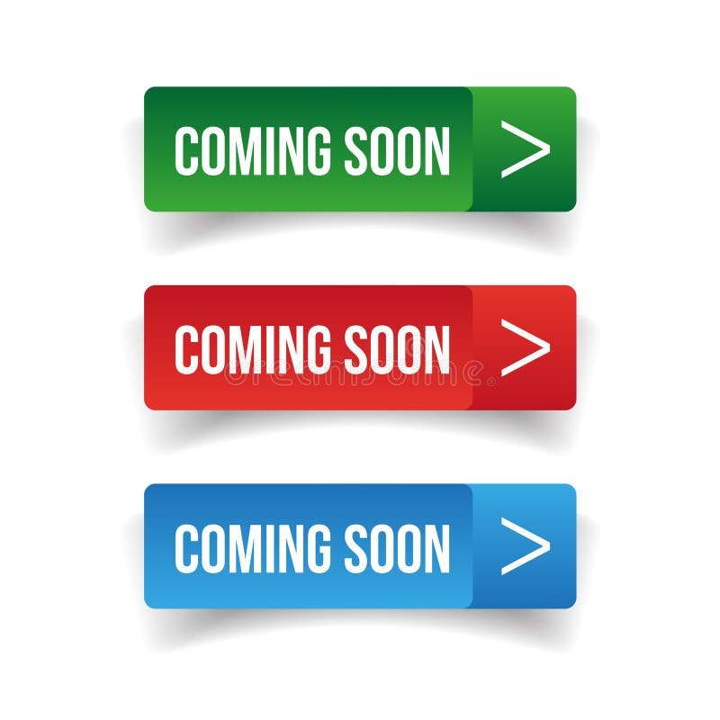 Coming soon button vector stock vector. Illustration of soon - 91216076