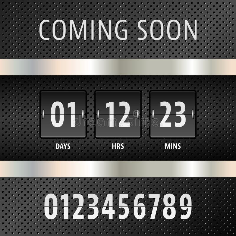 Coming Soon Countdown Timer Stock Vector - Illustration of icon, flip ...