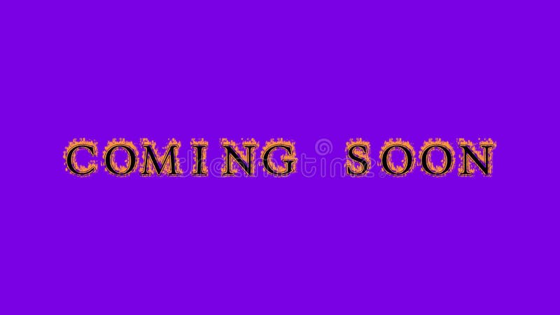 Coming Soon Fire Text Effect Violet Background Stock Video - Video of ...