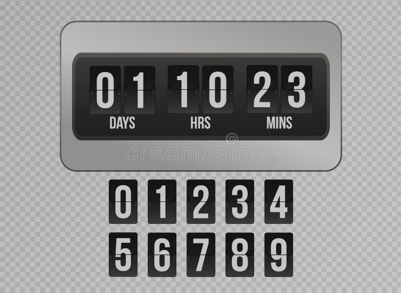 Opening Soon Flip Clock Timer Countdown, Golden Particles on Purple ...