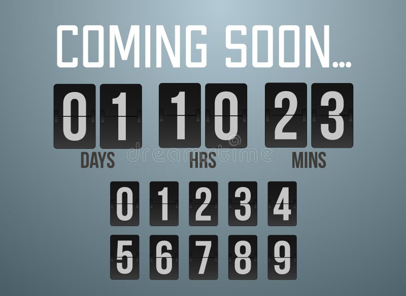 Coming Soon Flip Clock Timer Countdown on Gray Background. Website Flip ... Coming Soon Flip Clock Timer Countdown on Gray Background. Website Flip ...