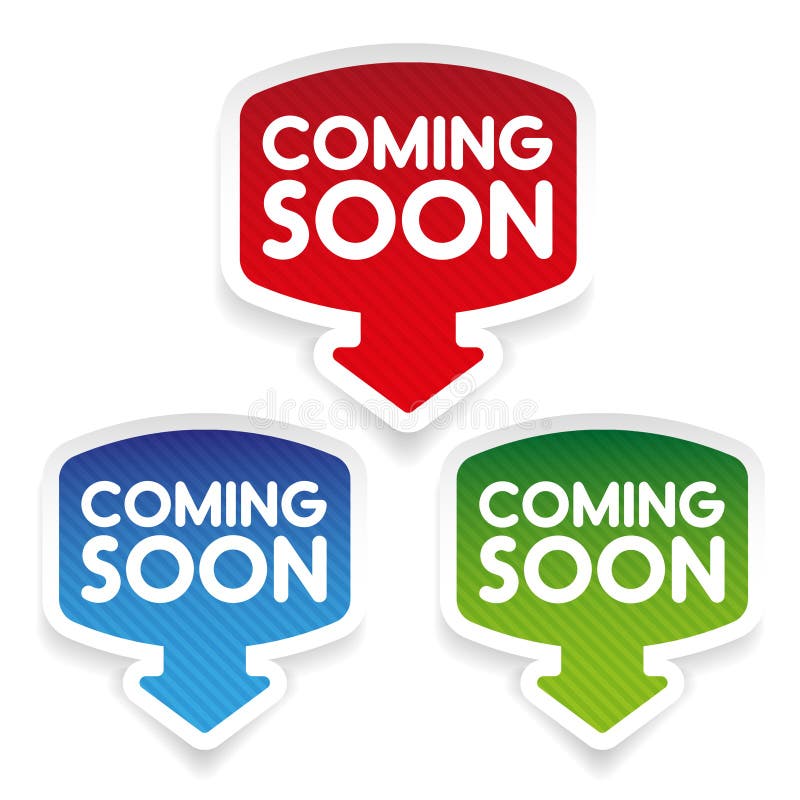 Coming Soon blue ribbon stock vector. Illustration of isolated - 94012709