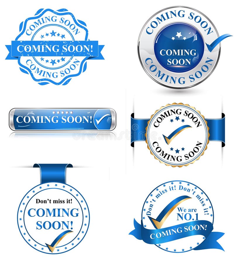 Coming Soon Labels, Icons, Badges Stock Vector - Illustration of icons ...