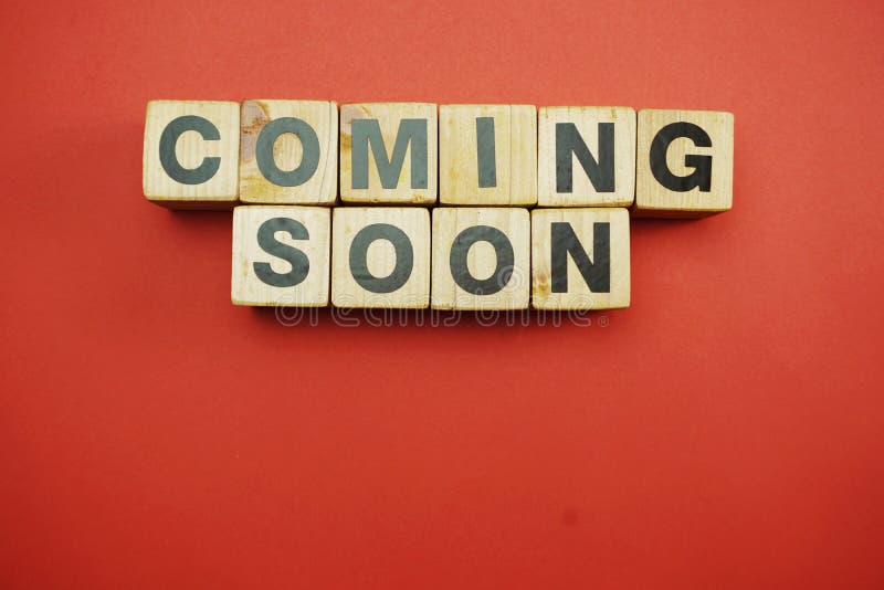Coming Soon Alphabet Letters with Space Copy on Red Background Stock ...