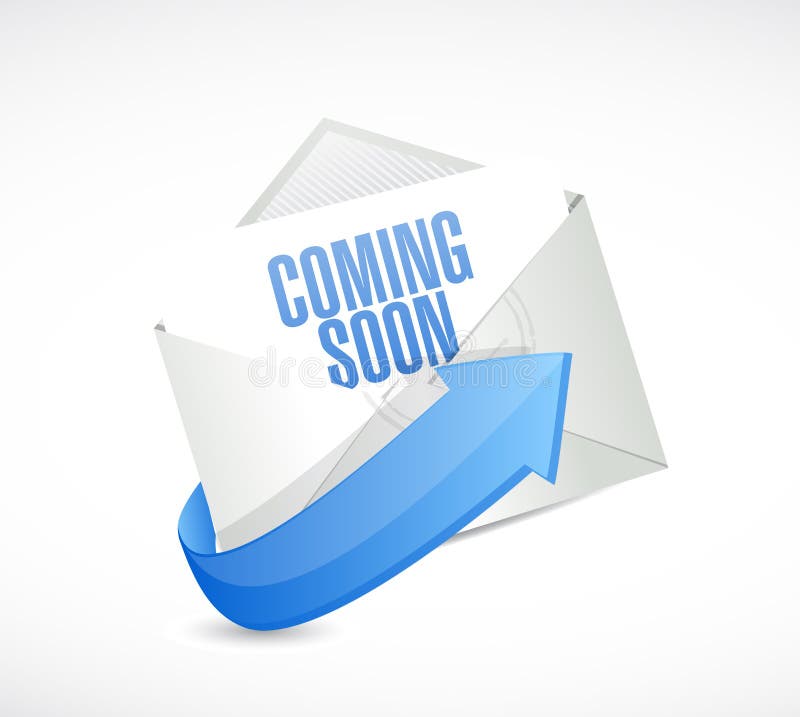 Coming Soon Mail Sign Concept Stock Illustration - Illustration of ...