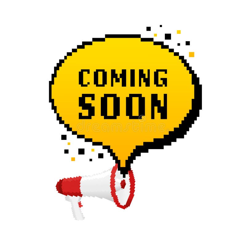 Coming Soon Megaphone on White Background for Flyer Design. Vector ...