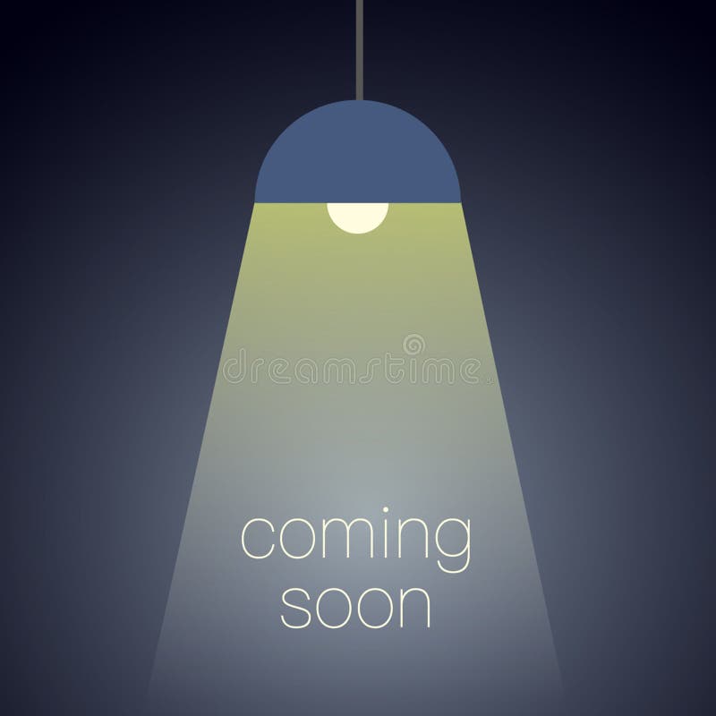Coming Soon Message Illuminated with Light Projector Blank Vector ...