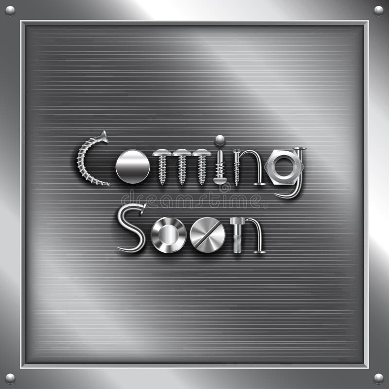 Coming Soon Metal Steampunk Concept Vector Stock Vector - Illustration ...