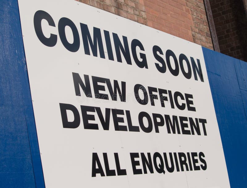 New Development Coming Soon Notice Stock Image - Image of house, soon ...