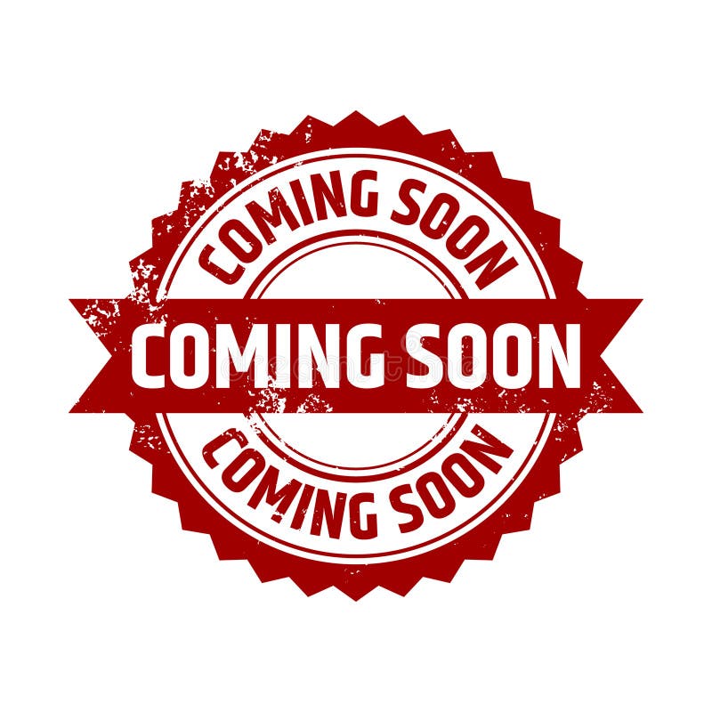 Coming Soon Red Stamp stock vector. Illustration of font - 358584950