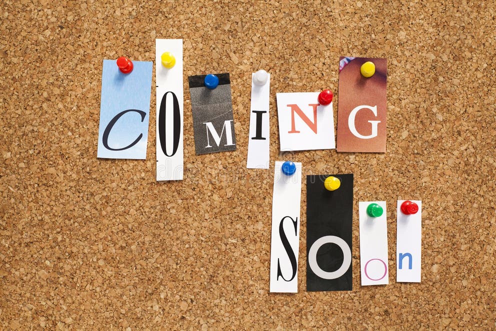 Coming Soon stock photo. Image of letters, pinned, soon - 44224114