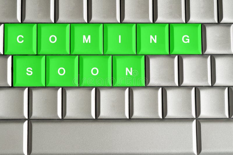 Coming Soon Spelled on a Metallic Keyboard Stock Illustration ...