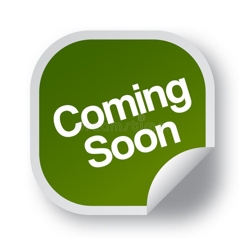 Coming soon sticker stock illustration. Illustration of element - 123396530