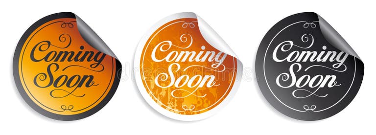 Coming soon stickers. stock vector. Illustration of arriving - 22847305