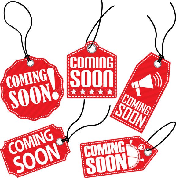 Coming Soon Tag Set, Vector Illustration Stock Vector - Illustration of ...