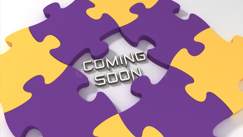 Coming Soon Text with Color Puzzle Background Stock Illustration ...