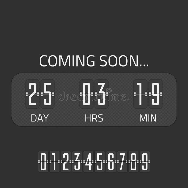 Flip Coming Soon, Countdown Timer Stock Vector - Illustration of ...