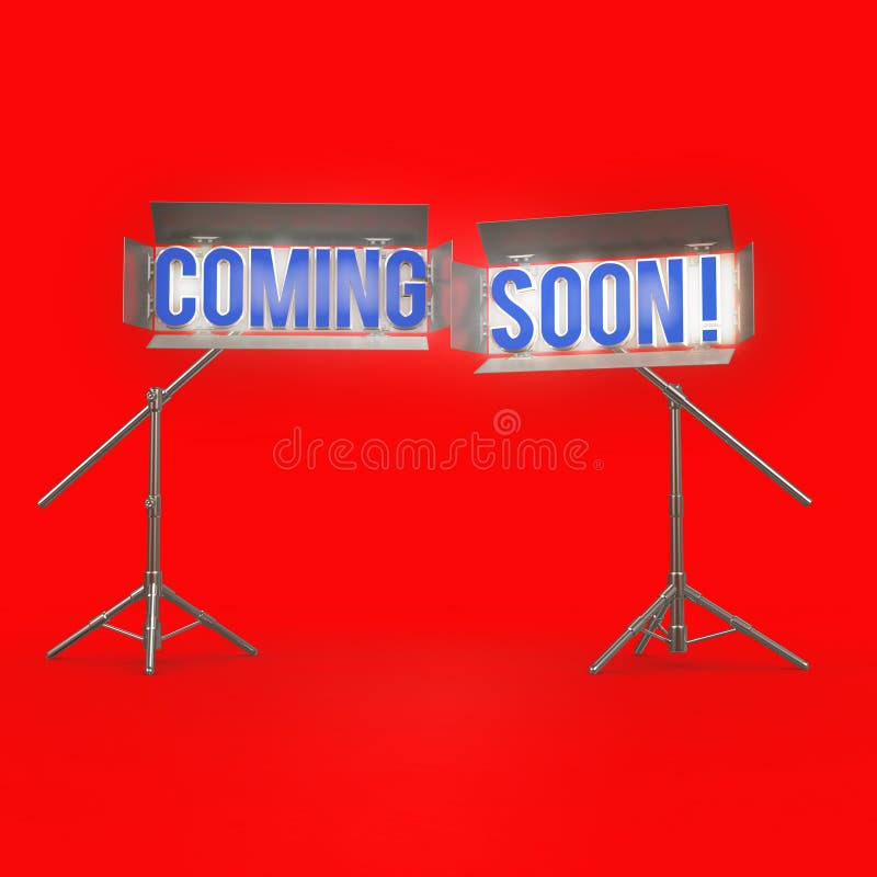COMING SOON Word on Red Background Stock Illustration - Illustration of ...