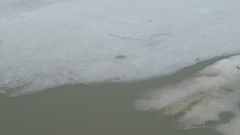 The Coming of Spring. Melting Spring Ice in a Forest Lake Stock Footage ...