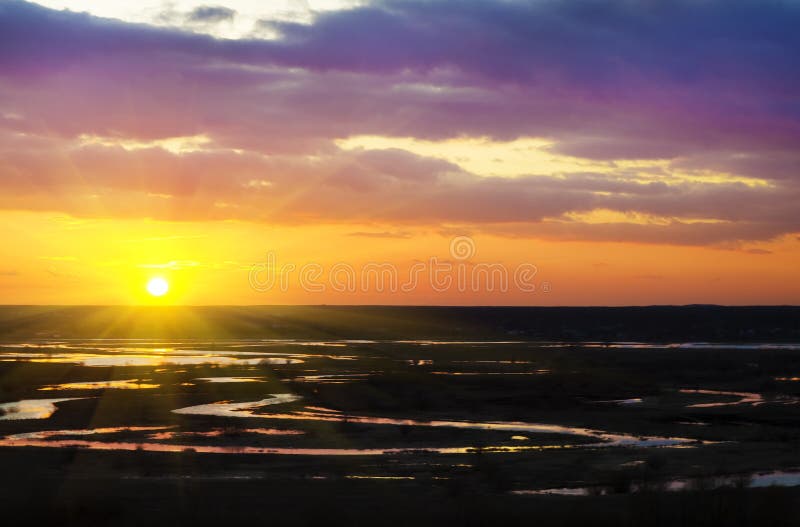 The Coming Sun Over the River Stock Photo - Image of scene, dusk: 24095128