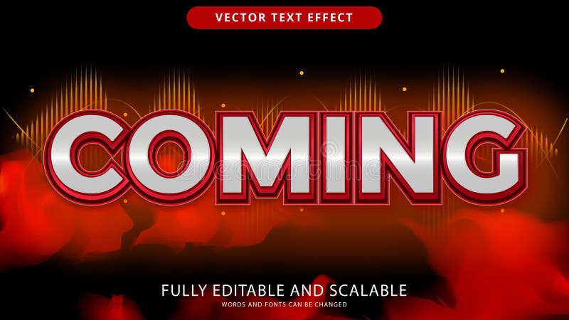 Coming Text Effect Editable Eps File Stock Vector - Illustration of ...