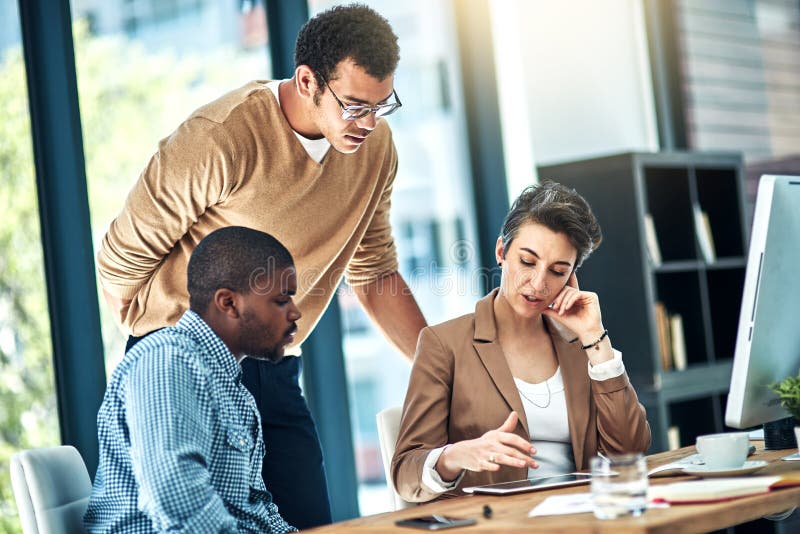 Coming Together with Creative Ideas. Three Designers Having a ...