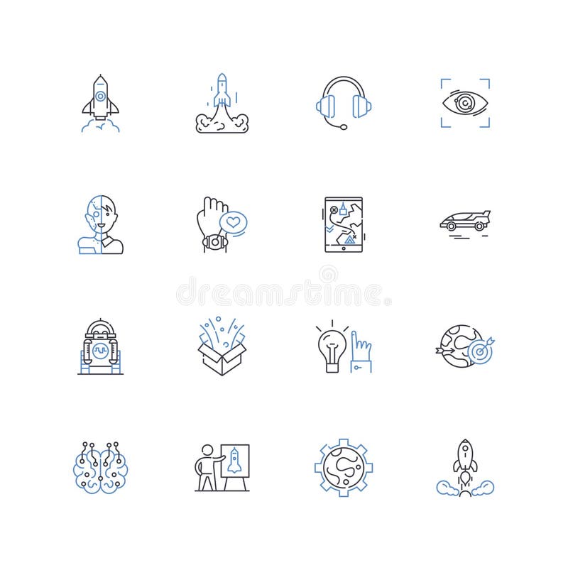 The Coming Years Line Icons Collection. Change, Progress, Innovation ...