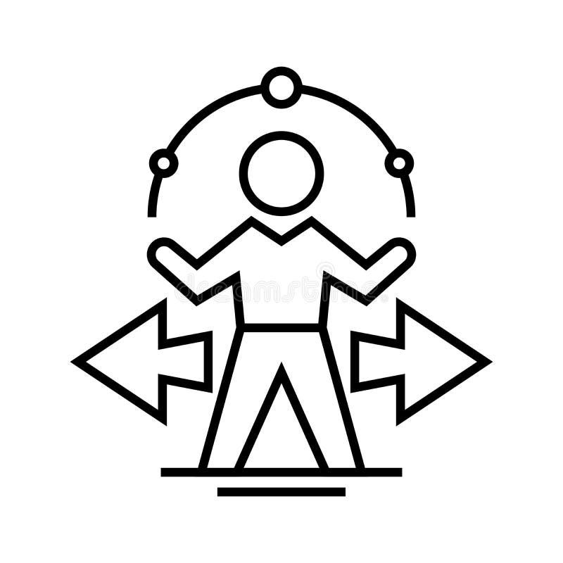 Comlicated Tasks Line Icon, Concept Sign, Outline Vector Illustration ...