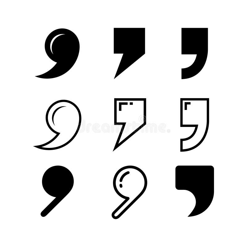 Comma symbol icon stock vector. Illustration of message - 332080537