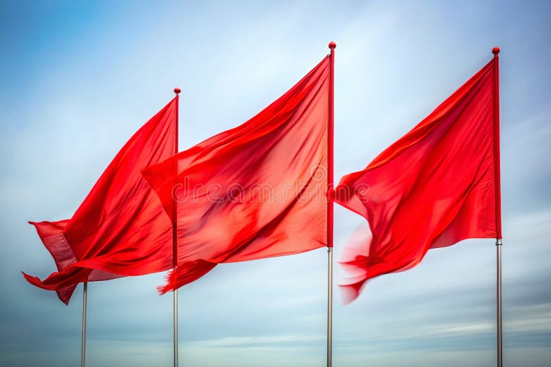 Bold Marketing Visual Three Striking Red Flags on a Clean White ...