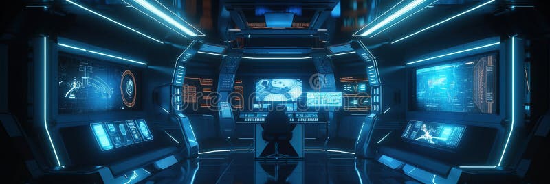 Modern Futuristic Command Center Stock Illustrations – 315 Modern ...