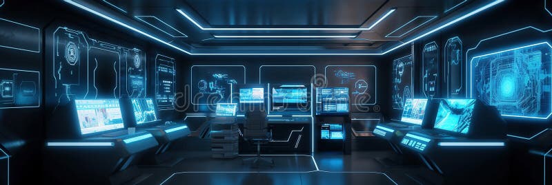 Modern Futuristic Command Center Stock Illustrations – 315 Modern ...