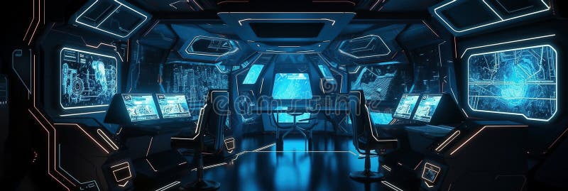 Modern Futuristic Command Center Stock Illustrations – 315 Modern ...