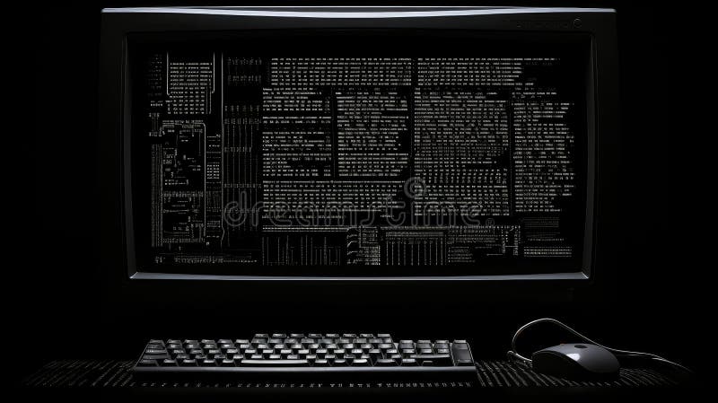 Command Computer Screen Dark Stock Illustration - Illustration of text ...