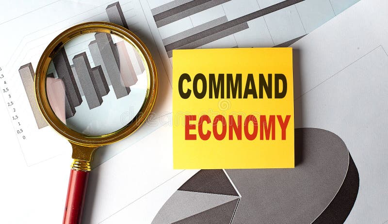 COMMAND ECONOMY Text on a Sticky on Chart Stock Image - Image of ...