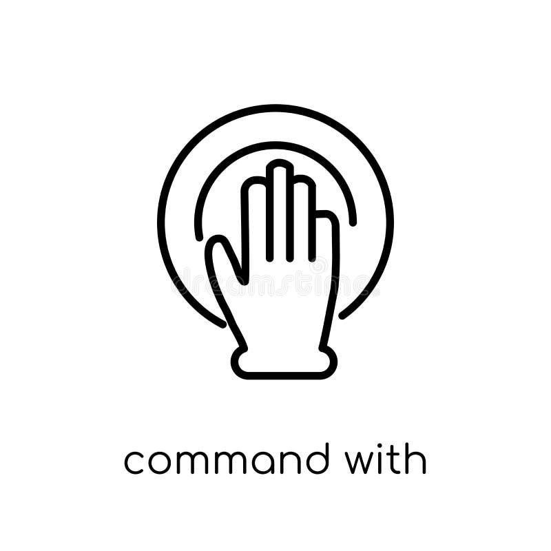 Command with Fingers Icon. Trendy Modern Flat Linear Vector Comm Stock ...
