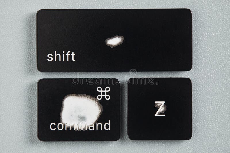 The Command Key, Shift Key and Z Key are Worn Out Stock Image - Image ...